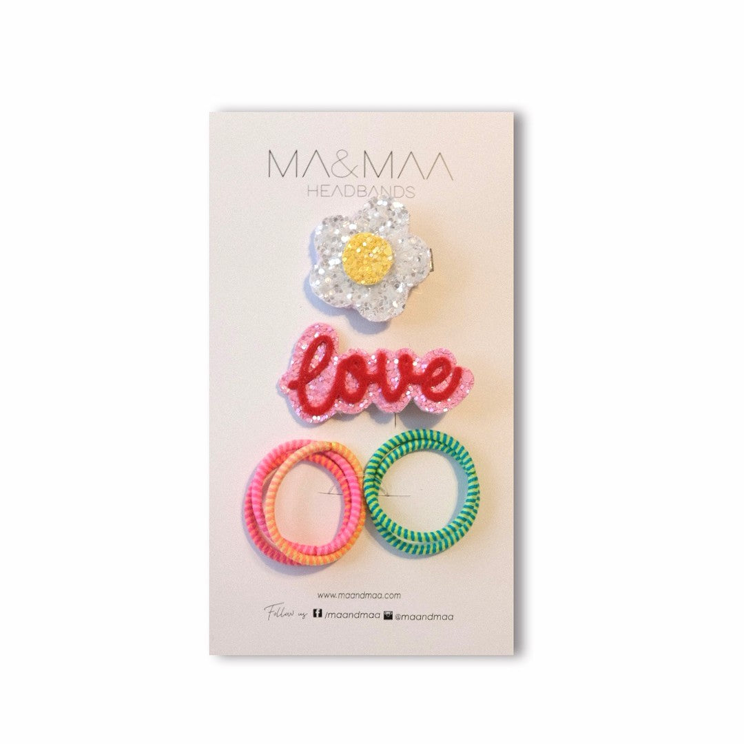 Ma & Maa-Papatya Aşkı Mini Toka Seti – Miela Kids